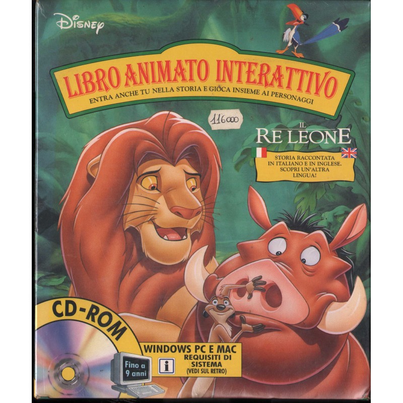 Libro Animato Interattivo Il Re Leone CD ROM Disney - GA1001 Sigillato