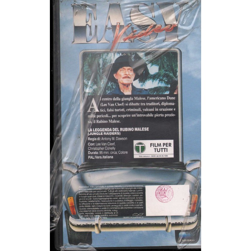 La Leggenda Del Rubino Malese VHS Antonio Margheriti 0000 Sigillato