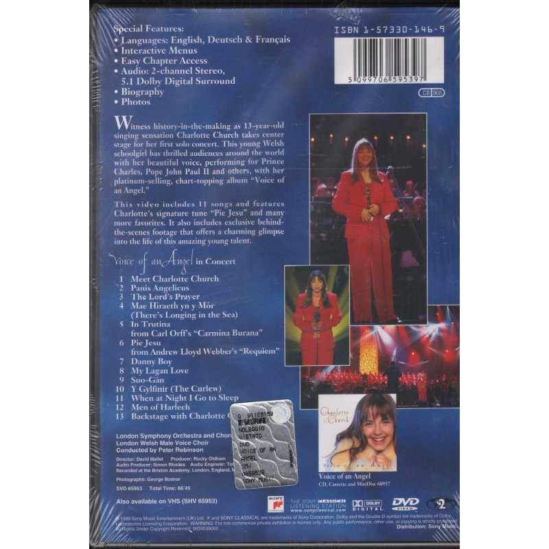 Charlotte Church DVD Voice Of An Angel Sony – SVD65953 Sigillato