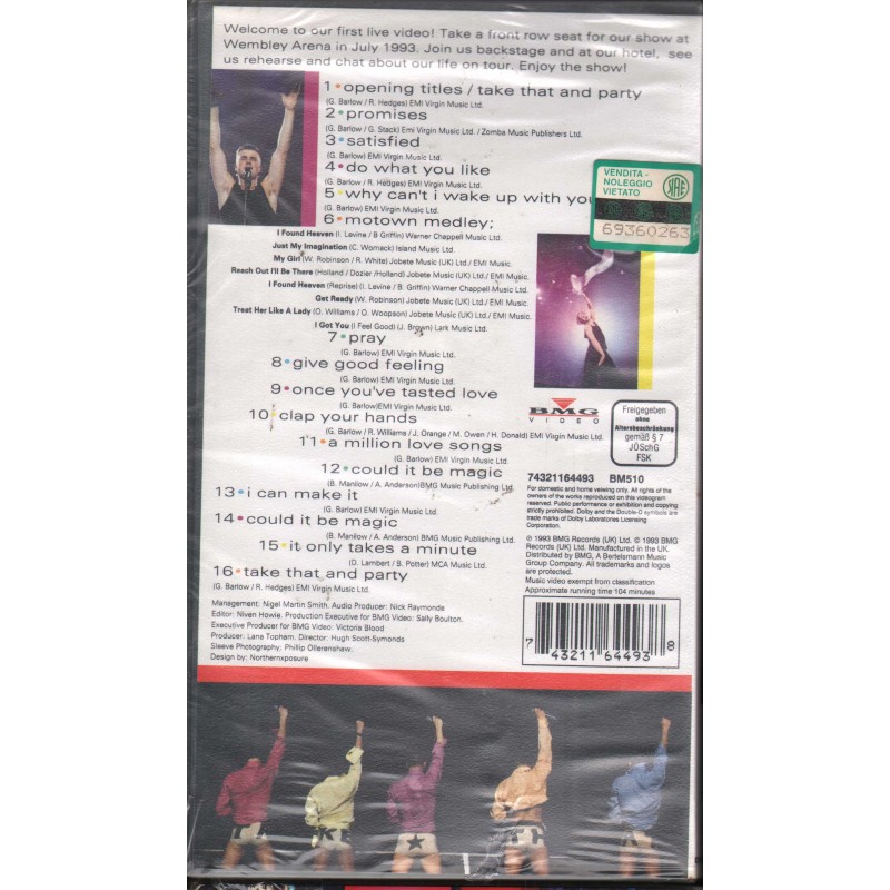 Take That VHS The Party / Live At Wembley BMG Video – 74321164493 Sigillato