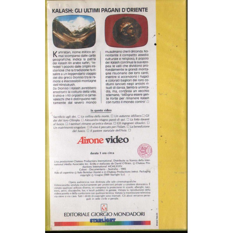 Airone Video Kalash Gli Ultimi Pagani D' Oriente VHS AIV3026 Sigillato