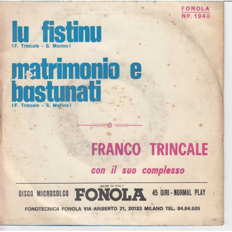 Franco Trincale Vinile 45 giri 7 Franco Trincale Vinile 45 giri 7