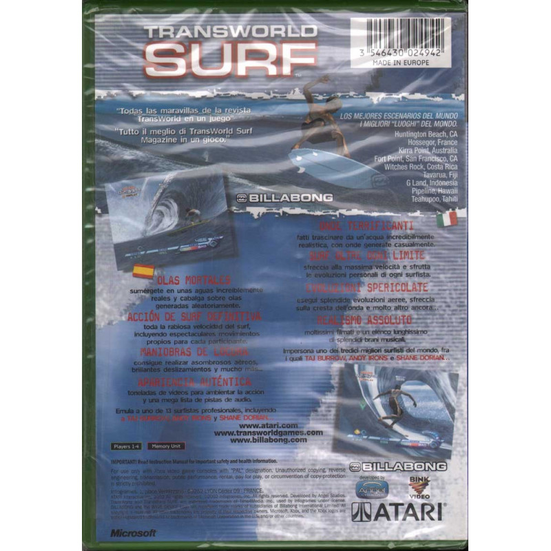 Transworld Surf Videogioco XBOX / Atari Sigillato 3546430024942