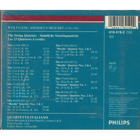 Mozart, Quartetto Italiano CD The String Quartets / Philips – 4164192