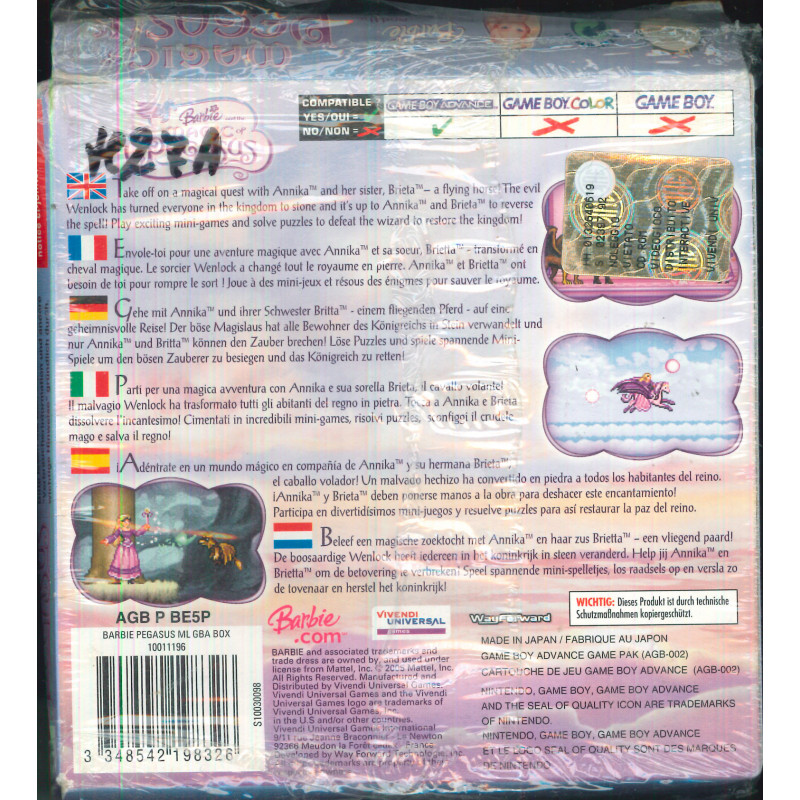 Barbie E La Magia Di Pegaso Game Boy Advance GBA 3348542198326